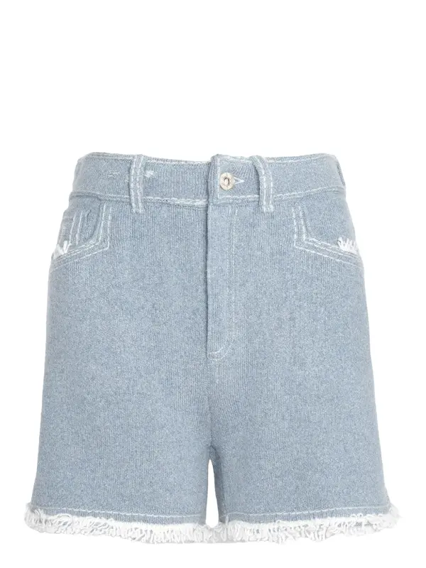 BARRIE Fine-knit Thigh-length Shorts - Blue