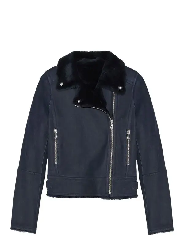 YVES SALOMON Lacon Sheepskin Jacket - Blue