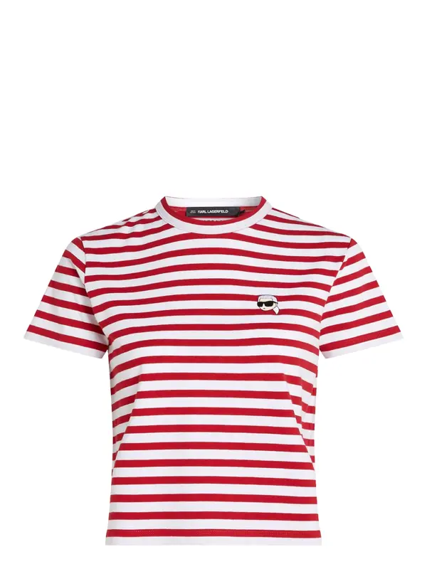 Karl Lagerfeld Ikon Striped T-shirt - Red