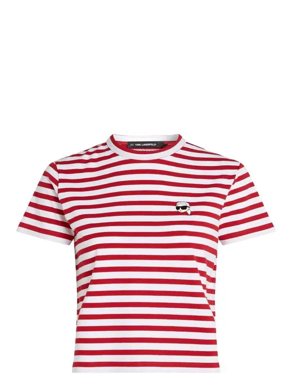 Karl Lagerfeld Ikon Striped T-shirt - Red