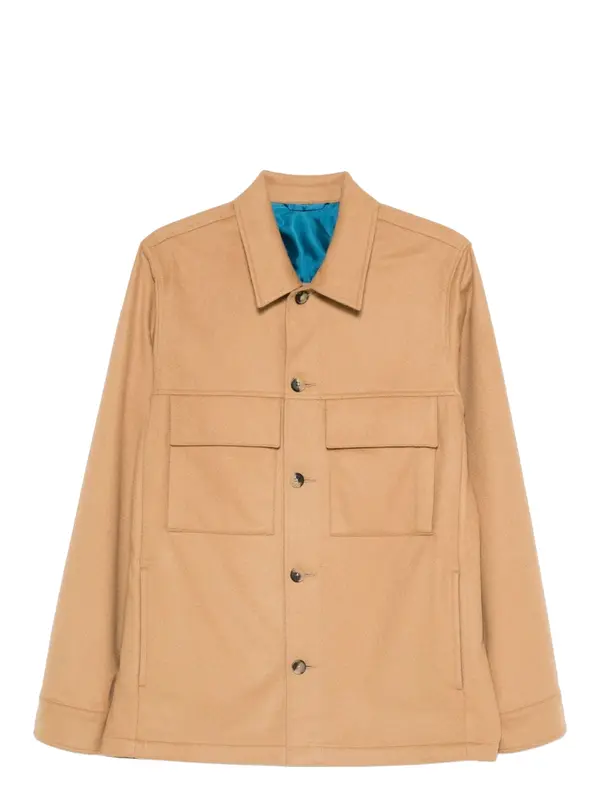 Paul Smith Fleece Shirt Jacket - Brown