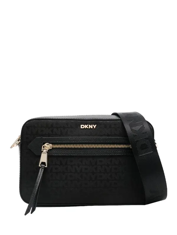 Dkny Bryant Ave Logo-print Crossbody Bag - Black