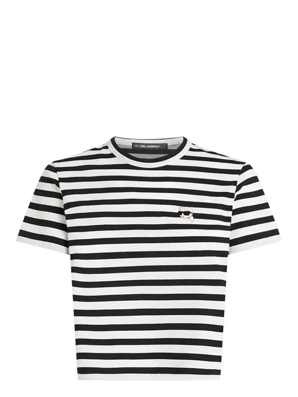 Karl Lagerfeld Ikon Karl Organic-cotton T-shirt - Black