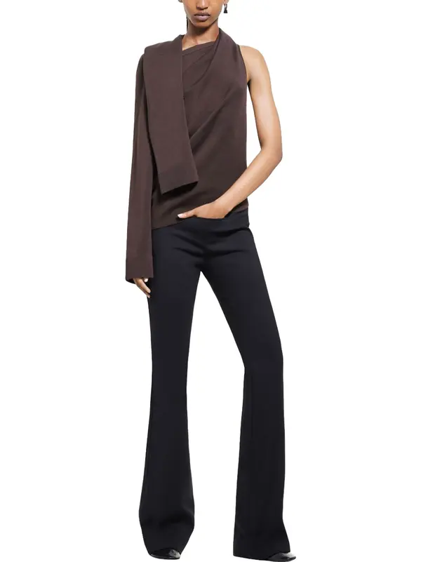 COURREGES Off-shoulder Light-knit Top - Brown