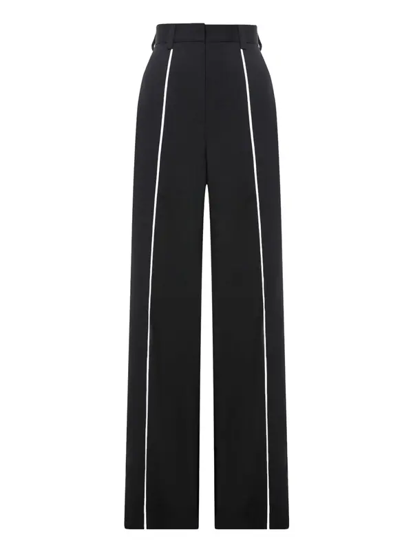 A.M.G. Contrasting-trim Trousers - Black