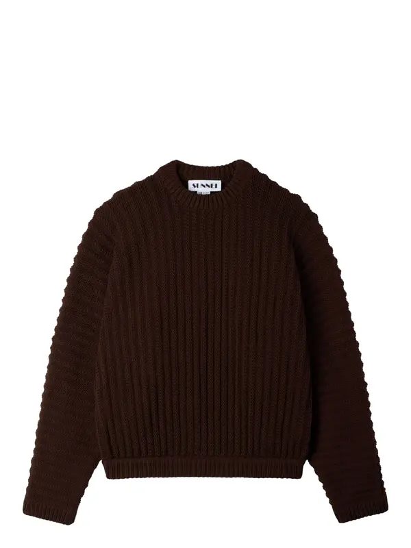 Sunnei Cable-knit Jumper - Brown