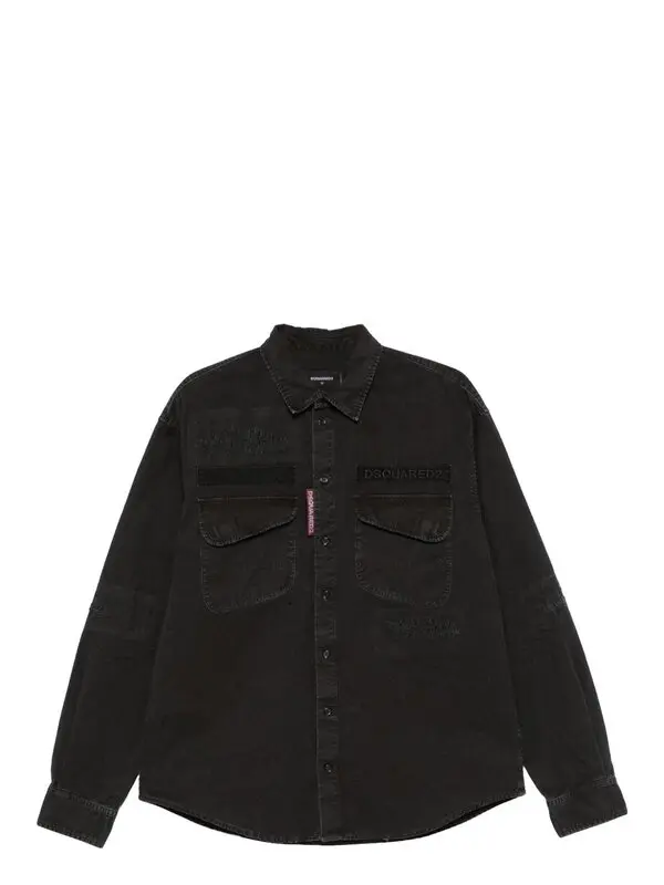 Dsquared2 Ranger Logo-embroidered Shirt - Black