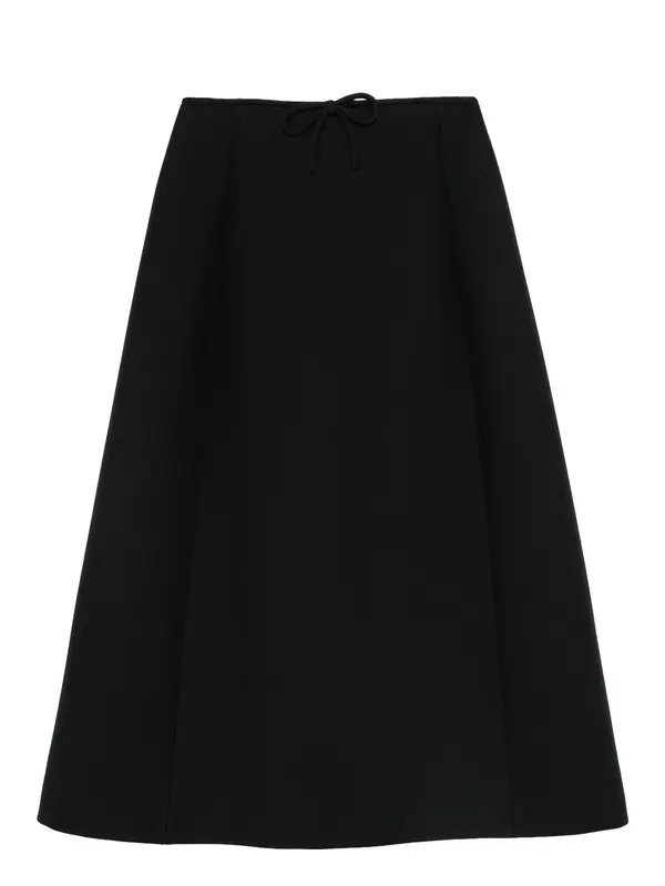 Valentino Garavani Bow-detailed Midi Skirt - Black