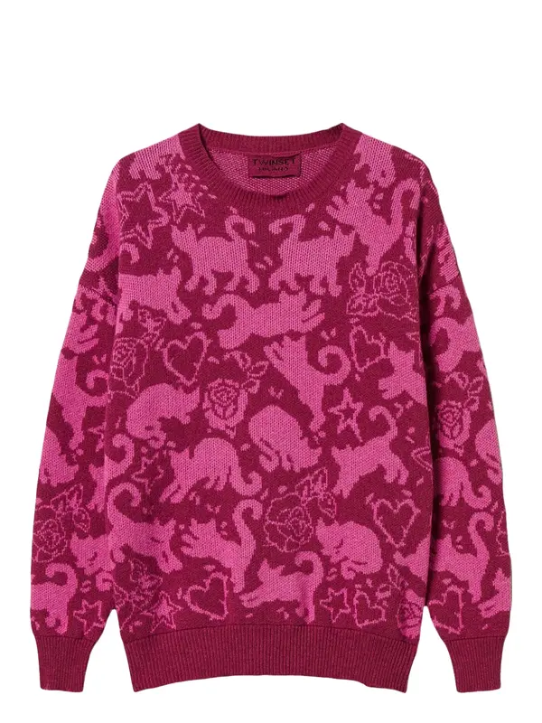 TWINSET Patterned Jacquard Sweater - Pink