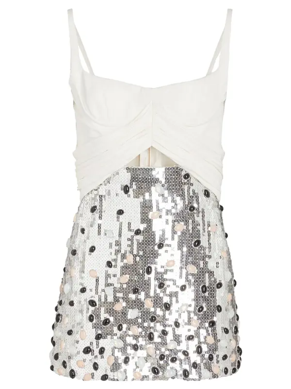 Giambattista Valli Sequin Embellished Mini Dress - White
