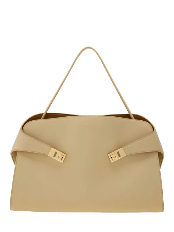 FERRAGAMO Medium Hug Shoulder Bag - Neutrals