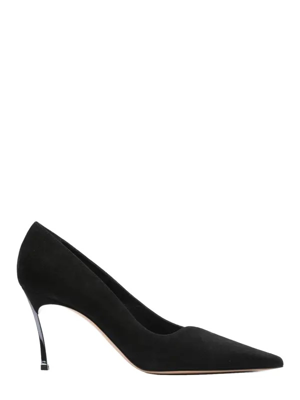 Casadei 90mm Superblade Suede Pumps - Black