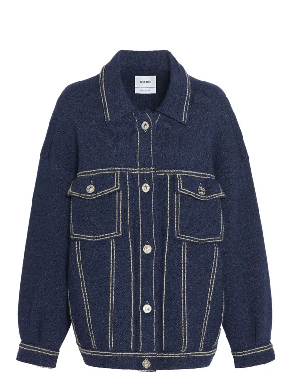 BARRIE Contrast-stitching Denim-effect Jacket - Blue