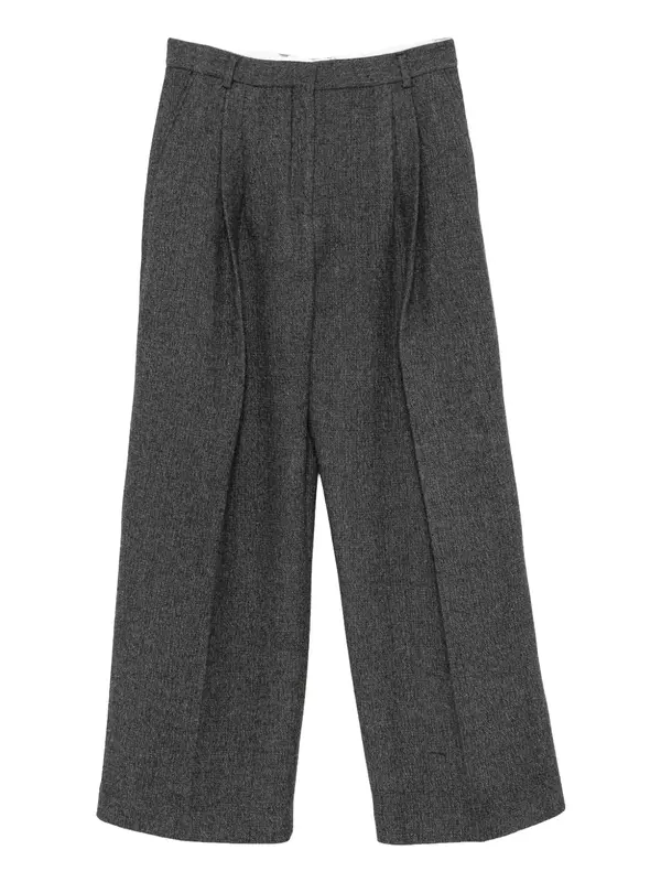 Mark Kenly Domino Tan Portlyn Wide Leg Trousers - Grey