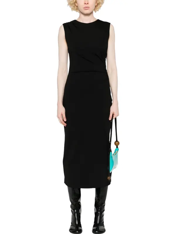 BLANCA VITA Ruched Maxi Dress - Black