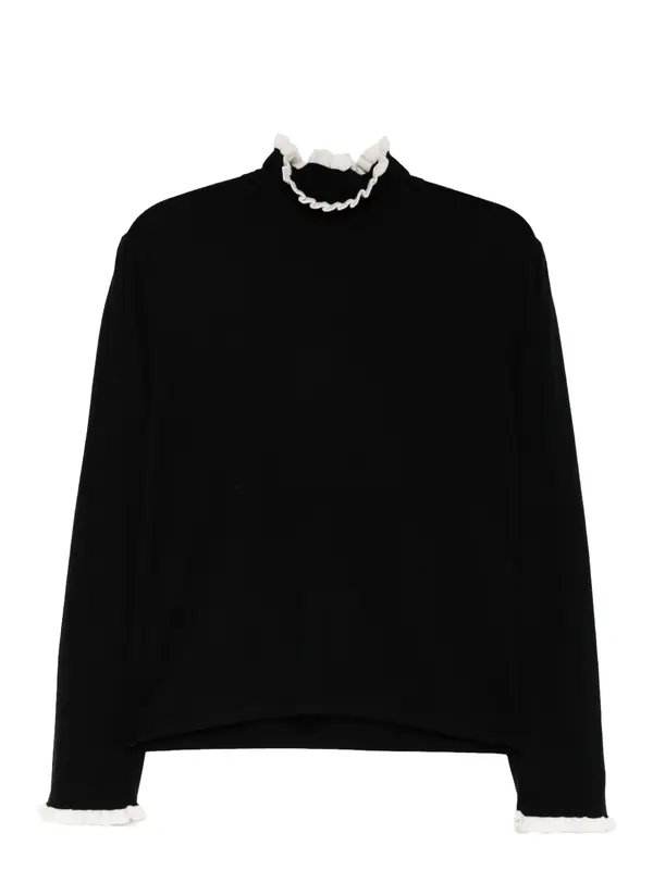 AGNÈS B. Pleat Detailing Knit Top - Black