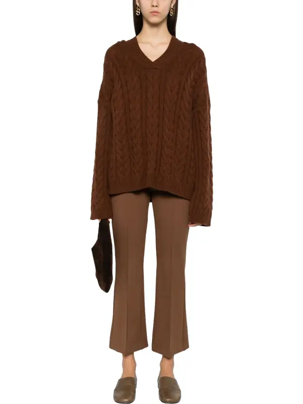BLANCA VITA Flared Trousers - Brown