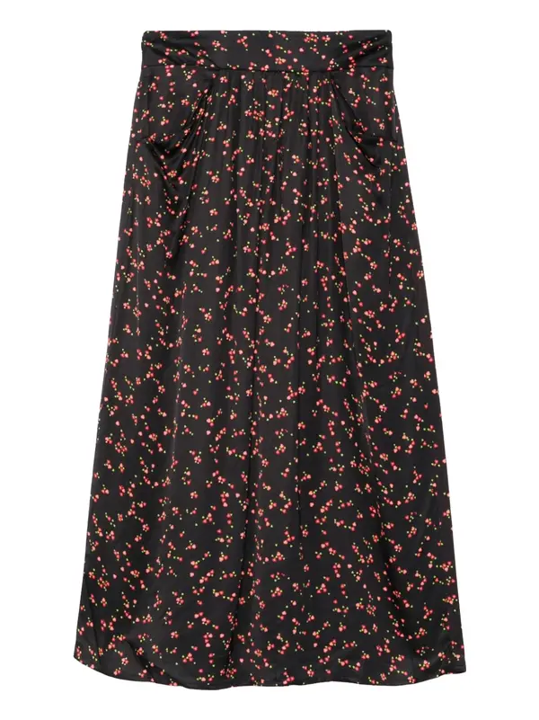 AGNÈS B. Graphic Print A-line Skirt - Black