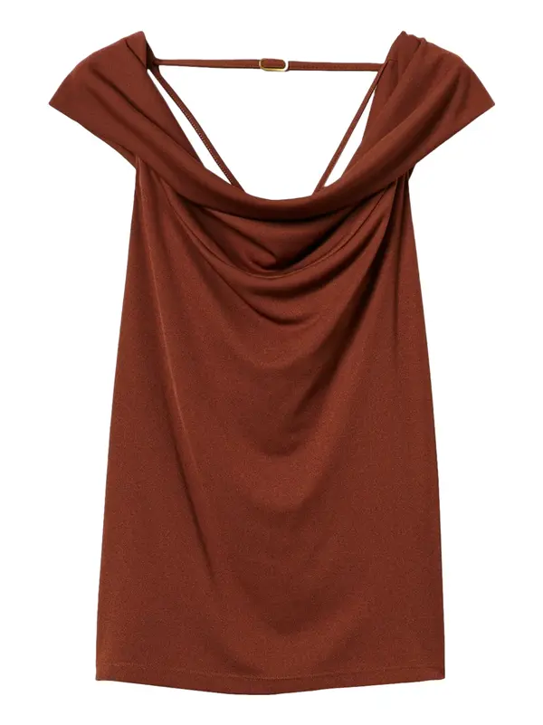 TWINSET Draped-neck Top - Brown