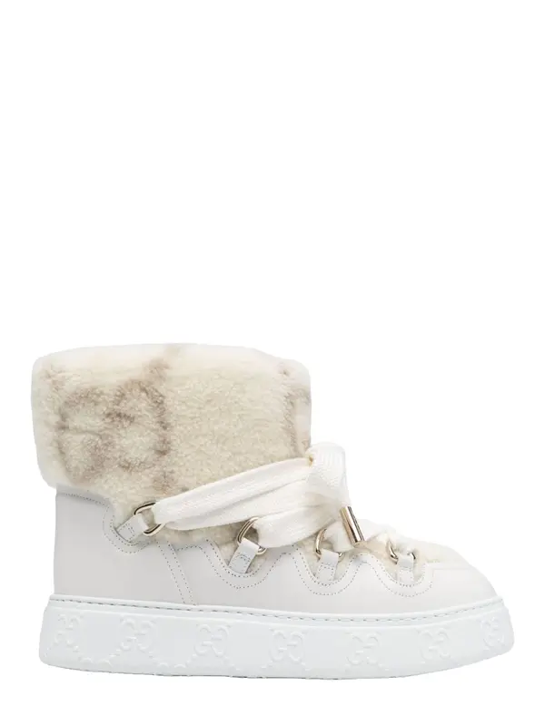 Gucci Faux-shearling Ankle Boots - Neutrals