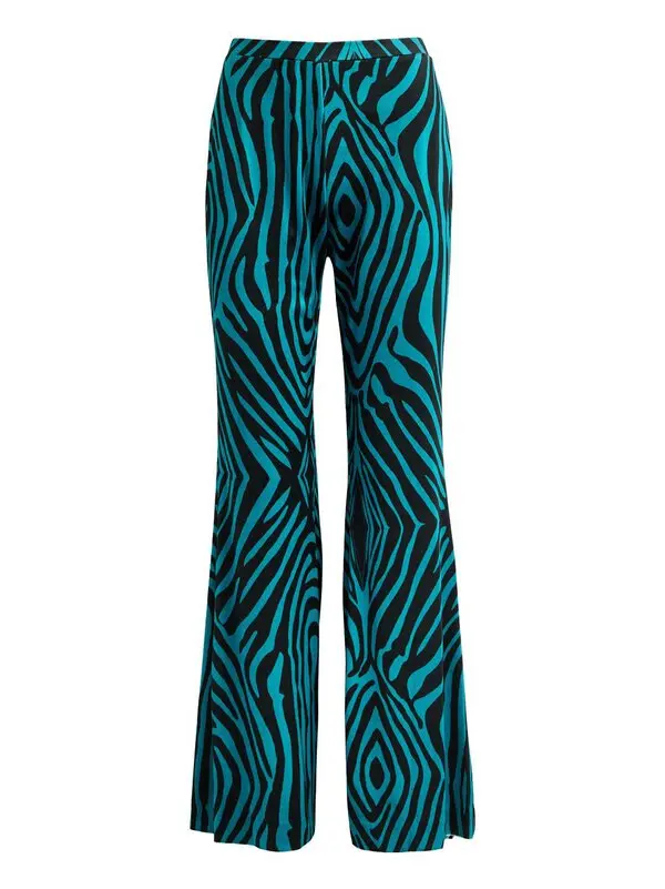 Diane Von Furstenberg Ruthette Printed Velvet Trousers - Blue