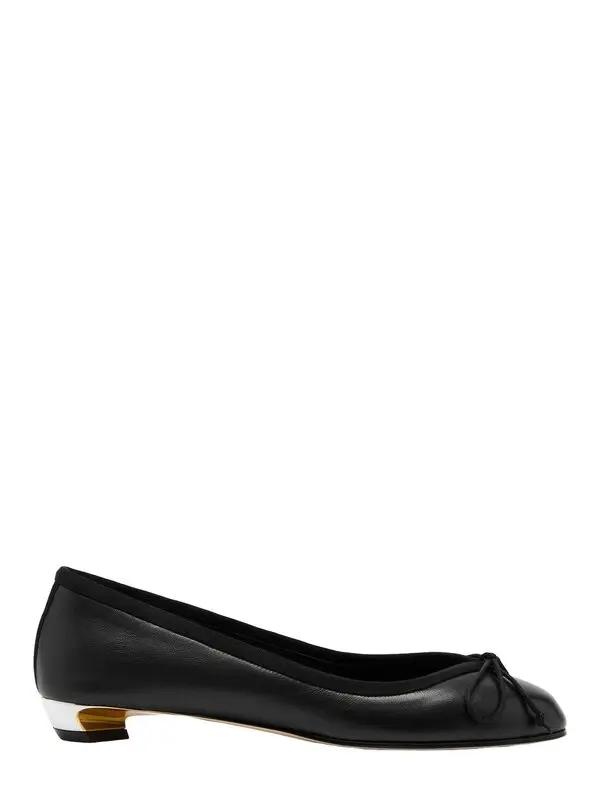 Alexander McQueen Armadillo Leather Ballet Pumps - Black And Silver
