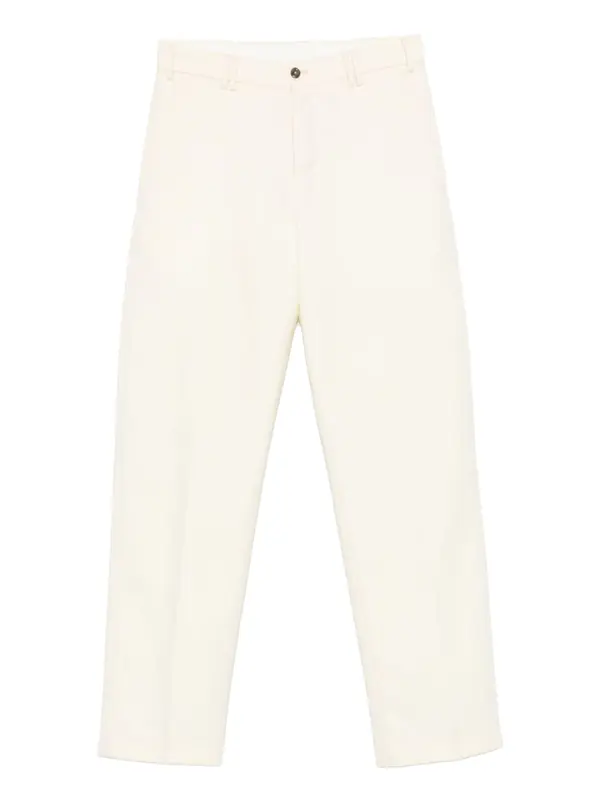 PT TORINO Virgin Wool Straight-leg Trousers - Neutrals
