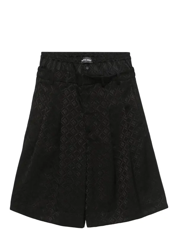 MARINE SERRE Moonogram Jacquard Tailored Shorts - Black