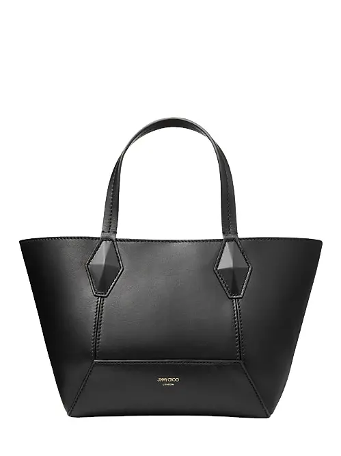 JIMMY CHOO Diamond Embossed Leather Tote - Black