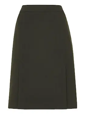 Whistles Natalie High-rise Knee-length Skirt - Dark Green