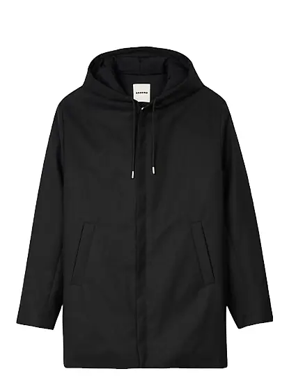 Sandro Hooded Zip-up Parka Jacket - Noir / Gris