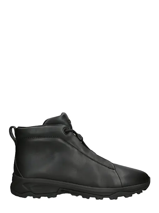 Zegna Triple Stitch Vetta Leather High-top Trainers - Black