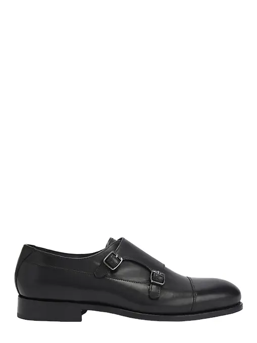 Kurt Geiger Sloane Leather Monk Shoes - Black