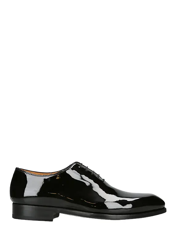 Magnanni Flex Tonal-stitching Leather Oxford Shoes - Black