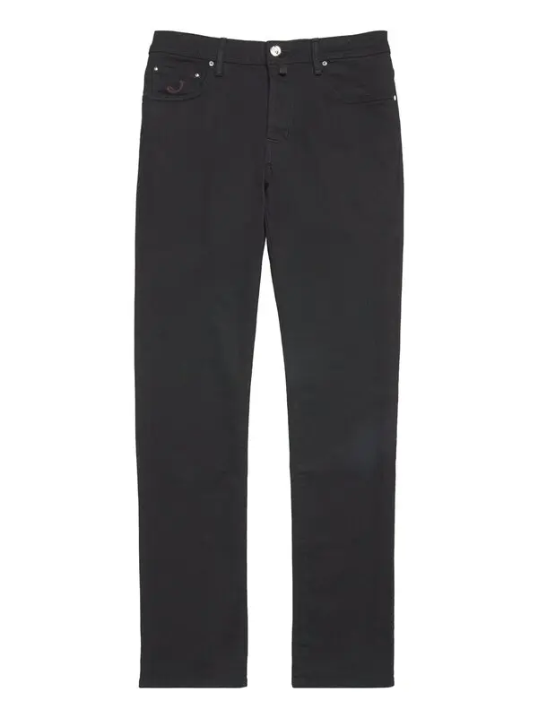 JACOB COHЁN Limited Edition Lizardskin-patch Bard Slim Jeans - Navy