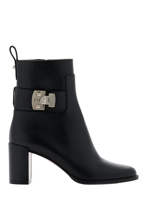 CHRISTIAN LOUBOUTIN Booty Lock 70mm Leather Ankle Boots - Black