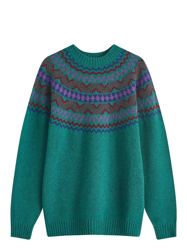 COUNTRY OF ORIGIN Soho Fairisle Knit Jumper - Forest