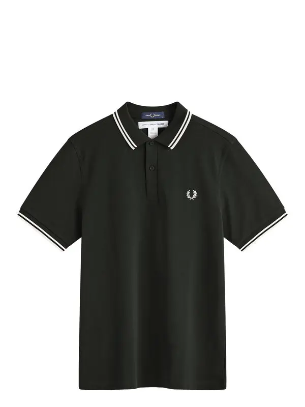Comme Des Garçons X Fred Perry Tipped Back Print Polo - Green