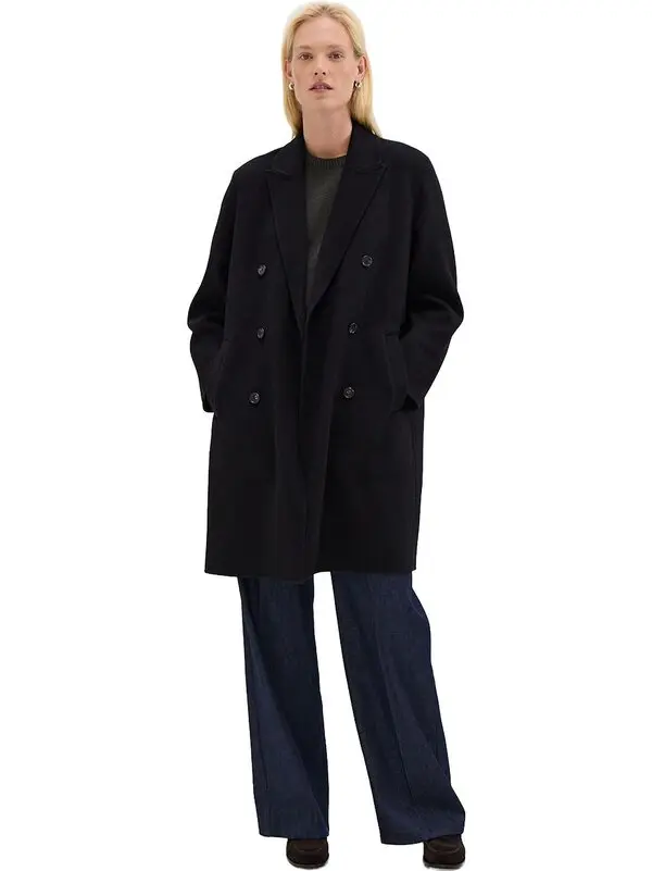 Theory Double Face Wool & Cashmere Coat - Black