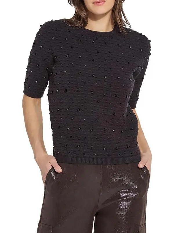 Lyssé Valentina Crewneck Sweater - Black
