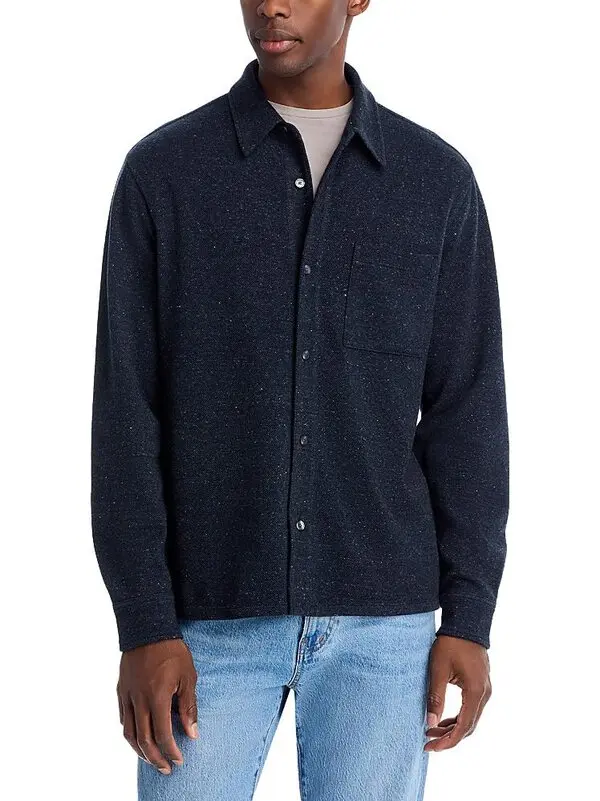 Madewell Donegal Twill Button Front Shirt - Dark Baltic