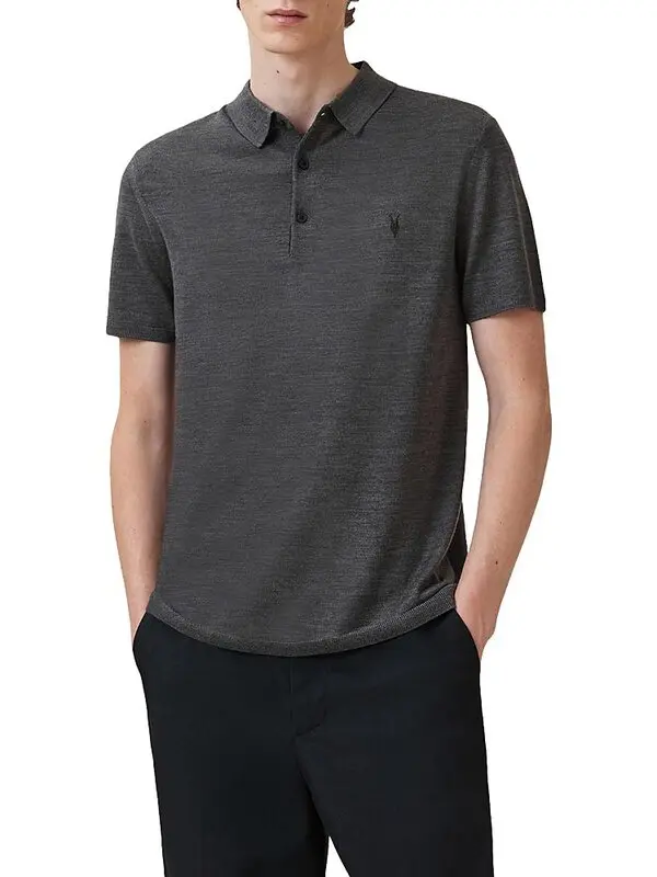 ALLSAINTS Mode Merino Wool Polo Shirt - Monument Grey