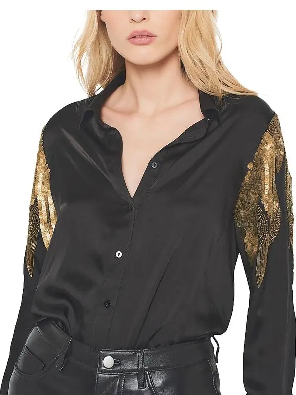 AS By DF Collins Embellished Blouse - Black