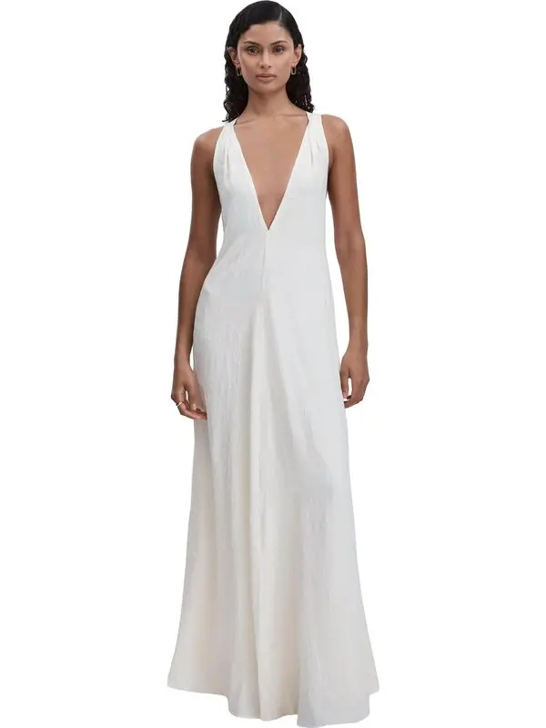 Significant Other Crinkle-satin Maxi Dress - Ivory