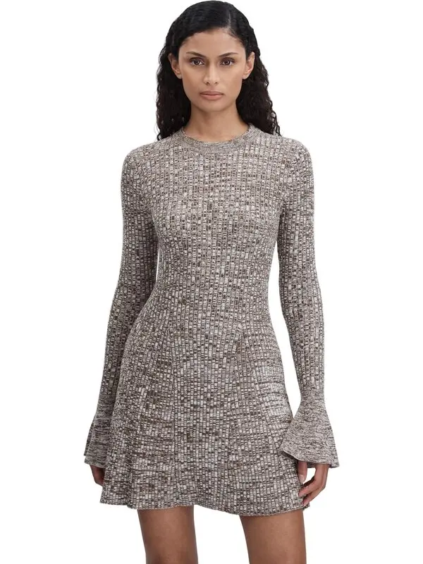 Anna Quan Marley Mélange-knit Mini Dress - Grey Marl
