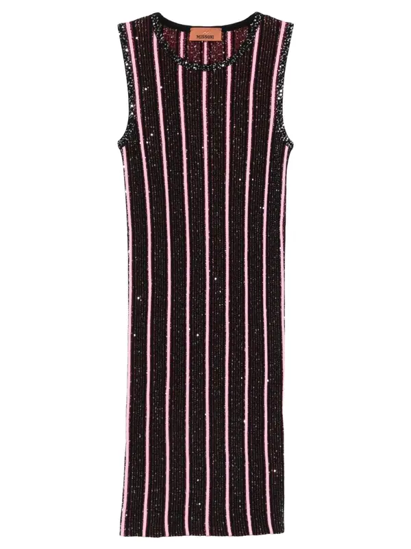Missoni Sequined Ribbed Mini Dress - Black