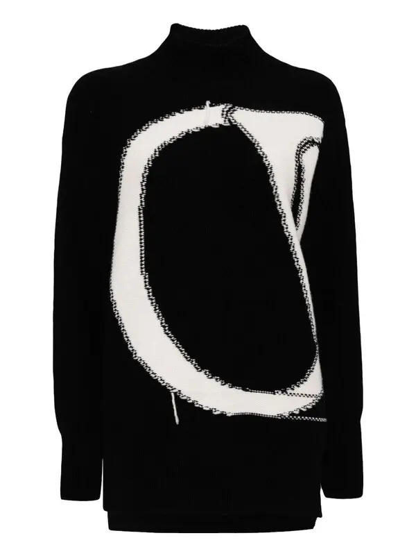 Off-White Maxi Logo Turtleneck Sweater - Black