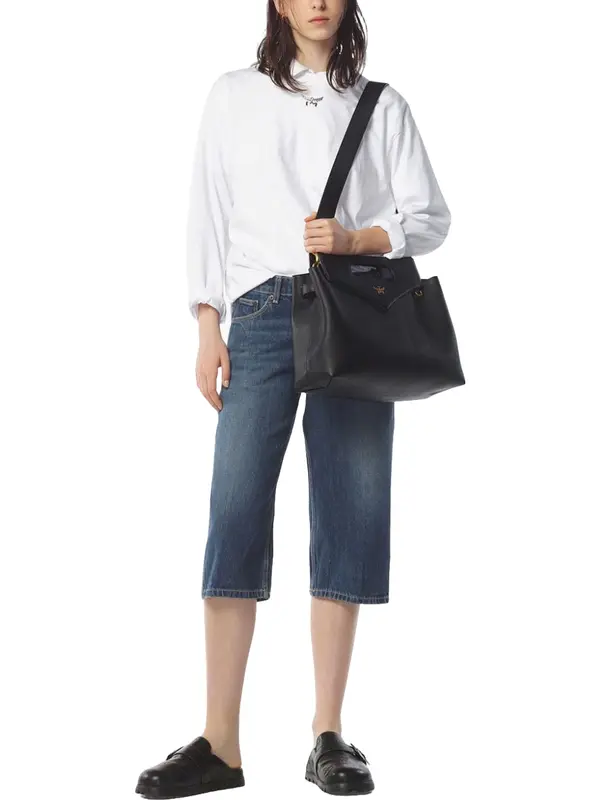 Mcm Diamond Leather Tote Bag - Black