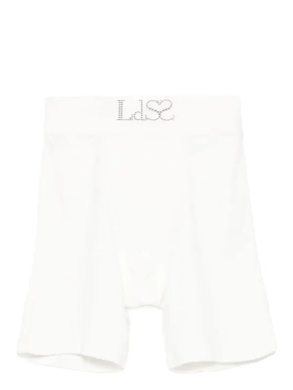 LUDOVIC DE SAINT SERNIN Studded Biker Shorts - White