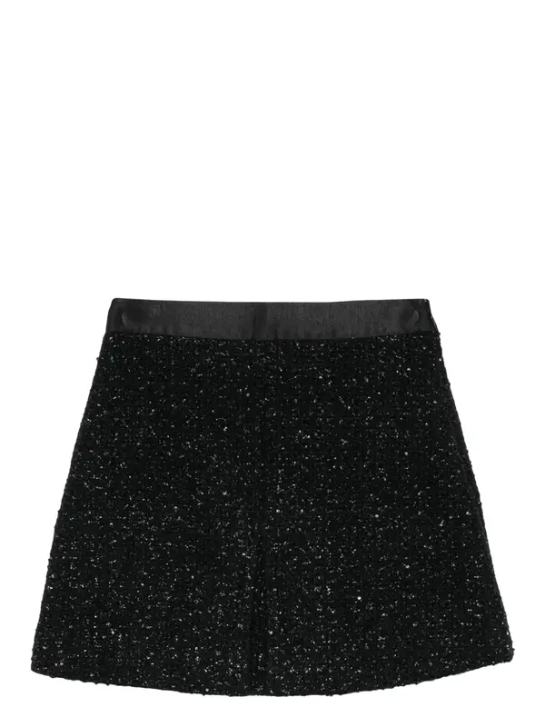 Emporio Armani Lurex Sequinned Mini Skirt - Black